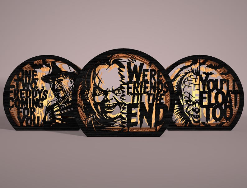 Horror Movie Layered SVG, Halloween Laser Cut File, Scary Characters ...