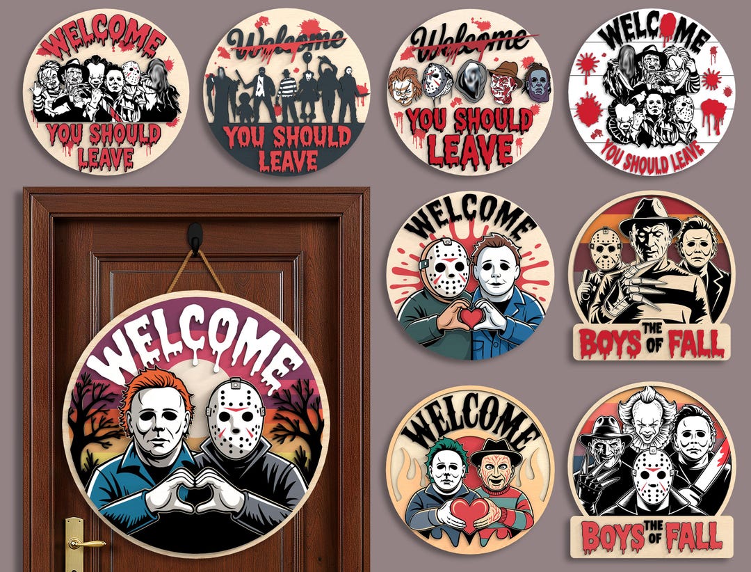Welcome You Should Leave SVG Horror Sign Bundle, Lasercut File ...