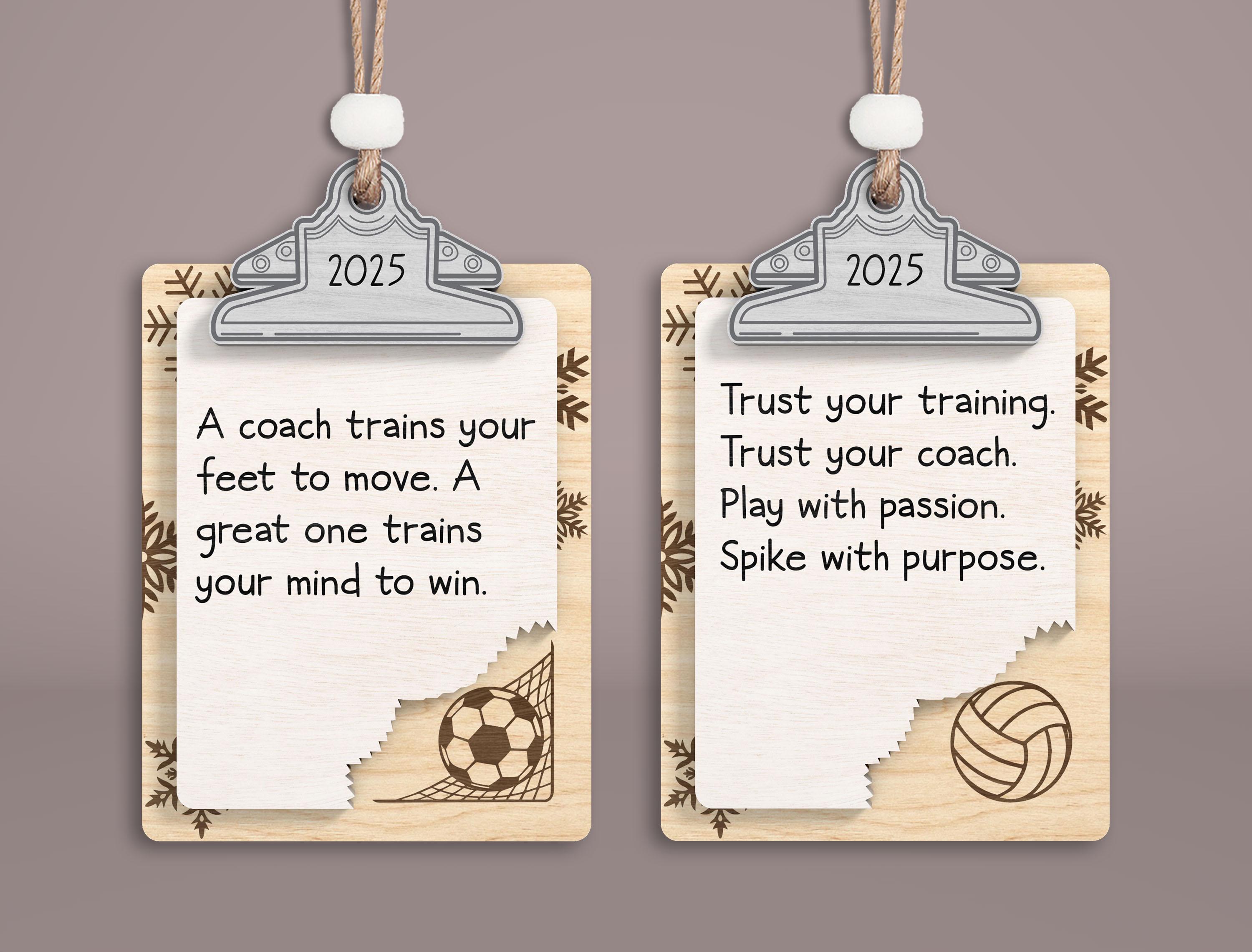 Sports Coach Clipboard Ornament SVG – Inspirational Quotes for Coaches ...