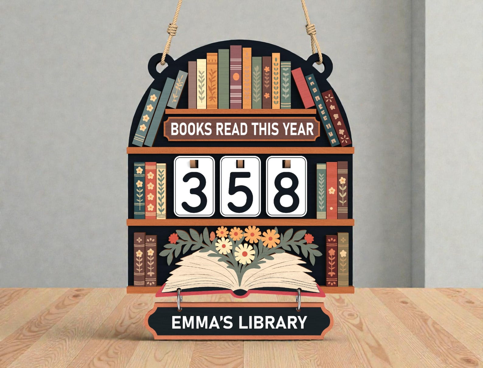 Books Read This Year Hanging Shelf SVG, Personalized Reading Tracker ...