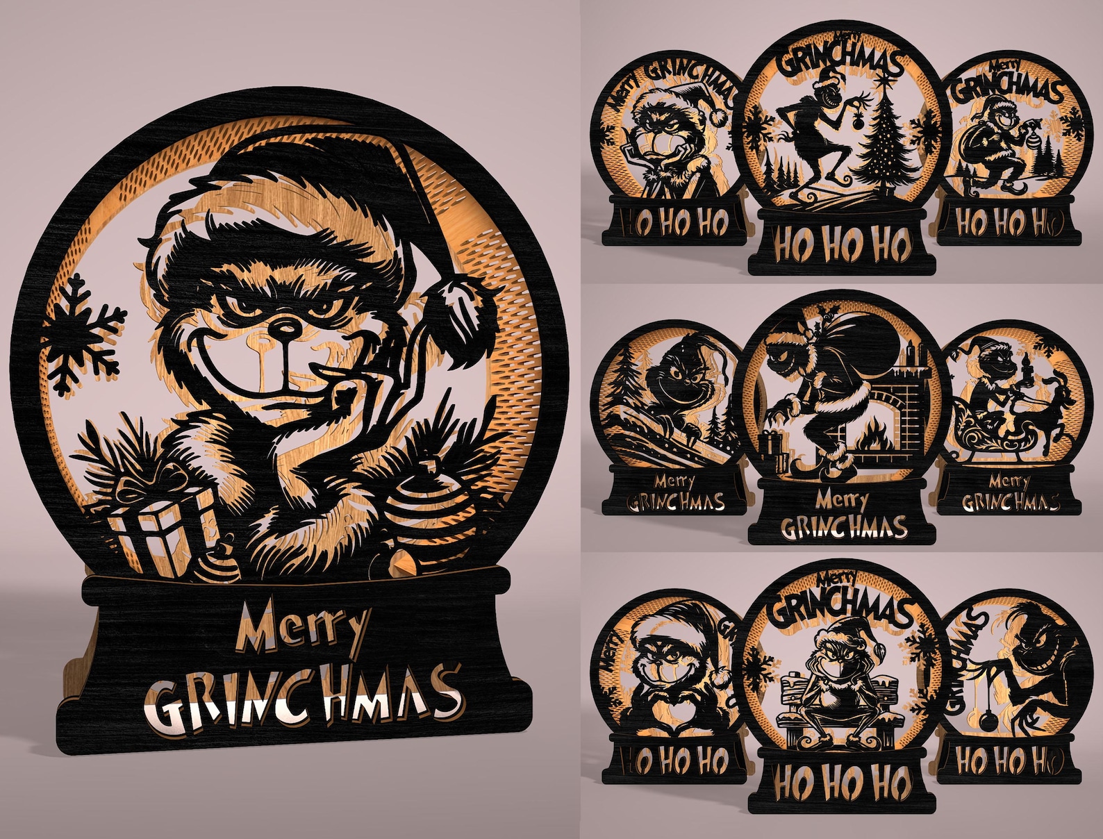 Grinchmas Wooden Lantern SVG Bundle, Merry Grinchmas Laser Cut Files ...