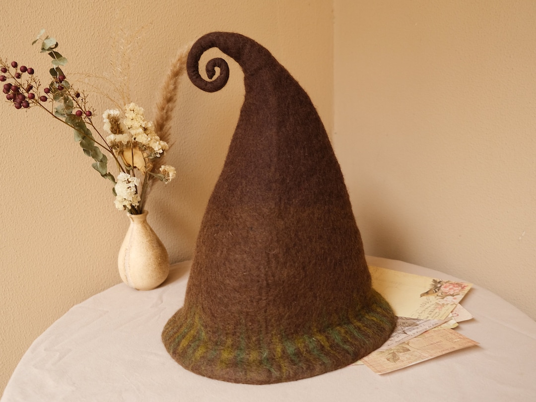 Wool Felting Wizard Hat,halloween Witch Hat,handmade Wet Felted Hat ...