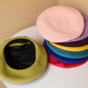 Oversized Wool Beret: Vintage French Style, Large Head Size - Etsy