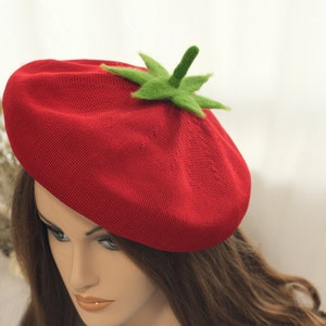 Lovely Summer Beret , Handmade Wool Felt for Tomatoes,summer Hat ...