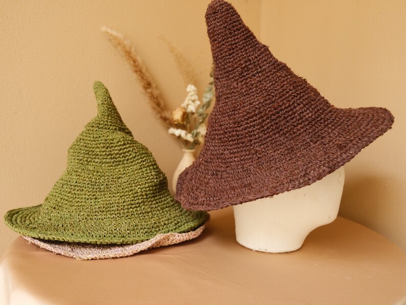 Handmade Straw Wizard Hathalloween Witch Hatnatural Hemp - Etsy
