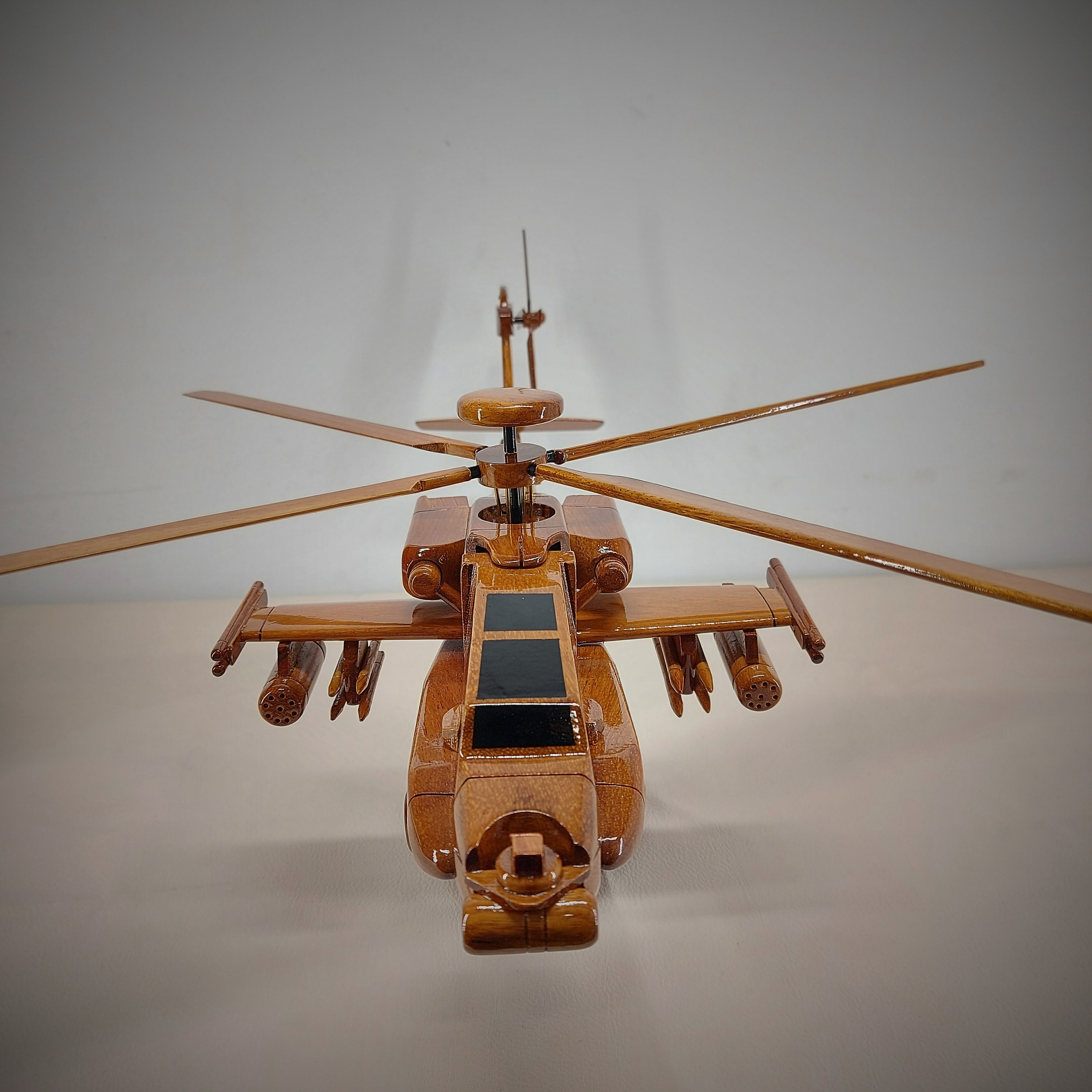 AH64 Apache Handcrafted Helicopter Wood Model, Military Forces ...