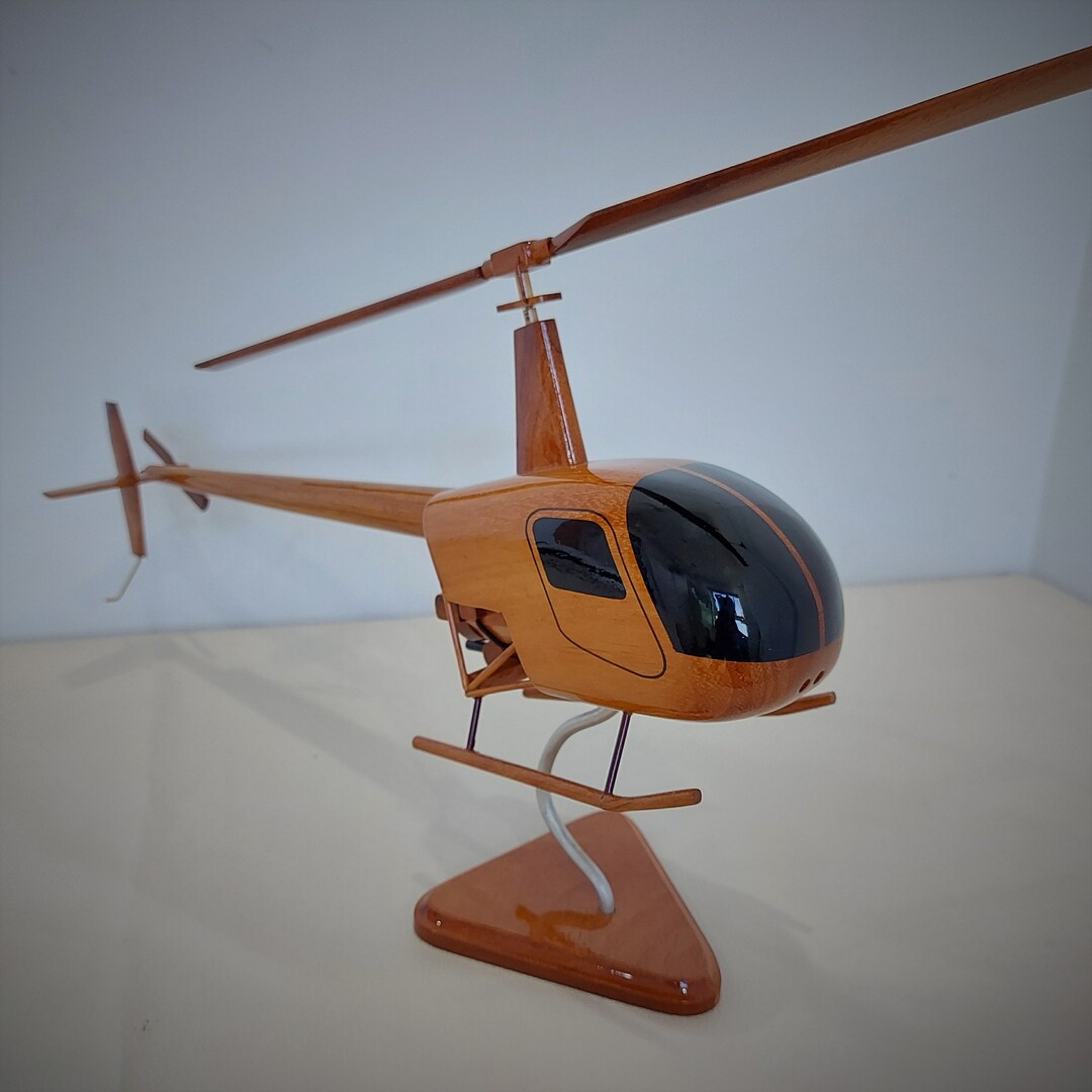 Handcrafted Wooden Robinson R22 Helicopter Model, Robinson R-22 ...