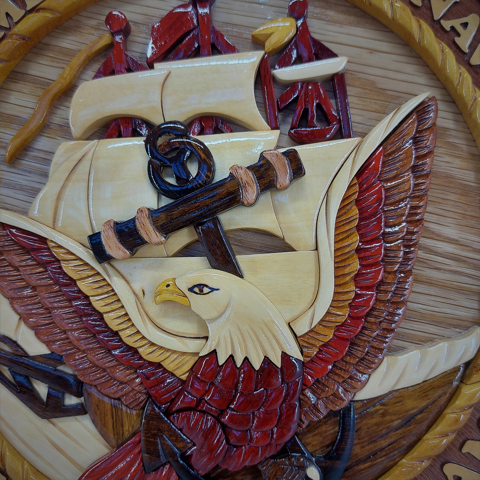 US Navy Wall Plaque Handcrafted Wooden Navy Plaque Military - Etsy