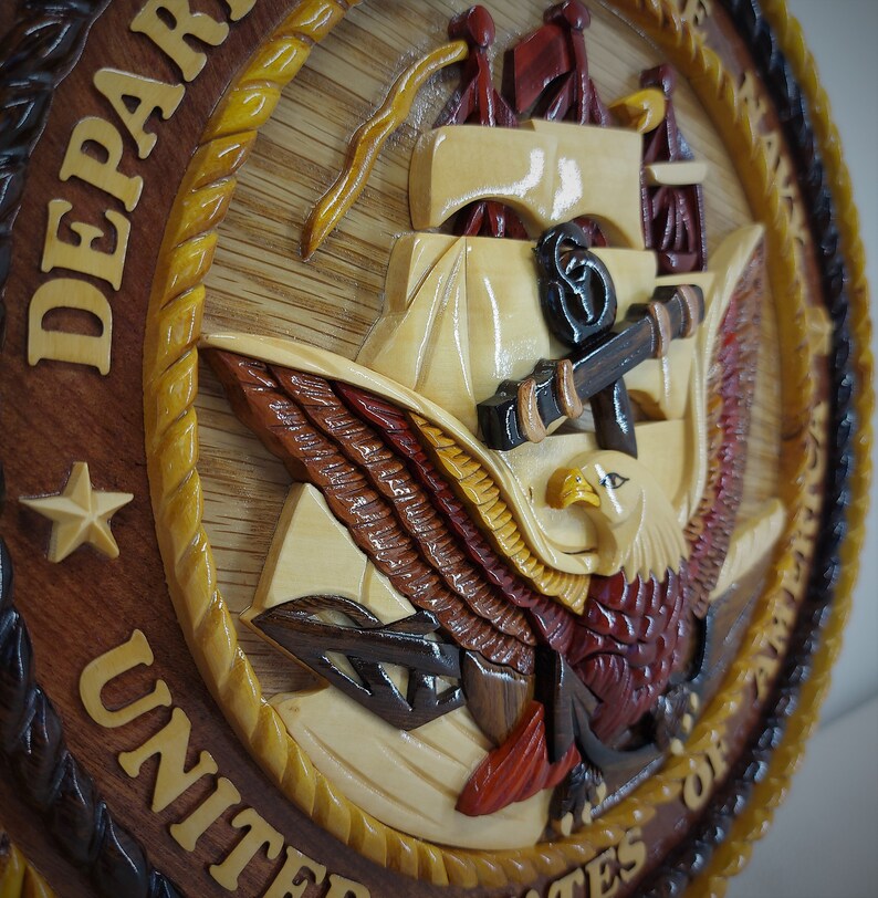 US Navy Wall Plaque Handcrafted Wooden Navy Plaque Military - Etsy