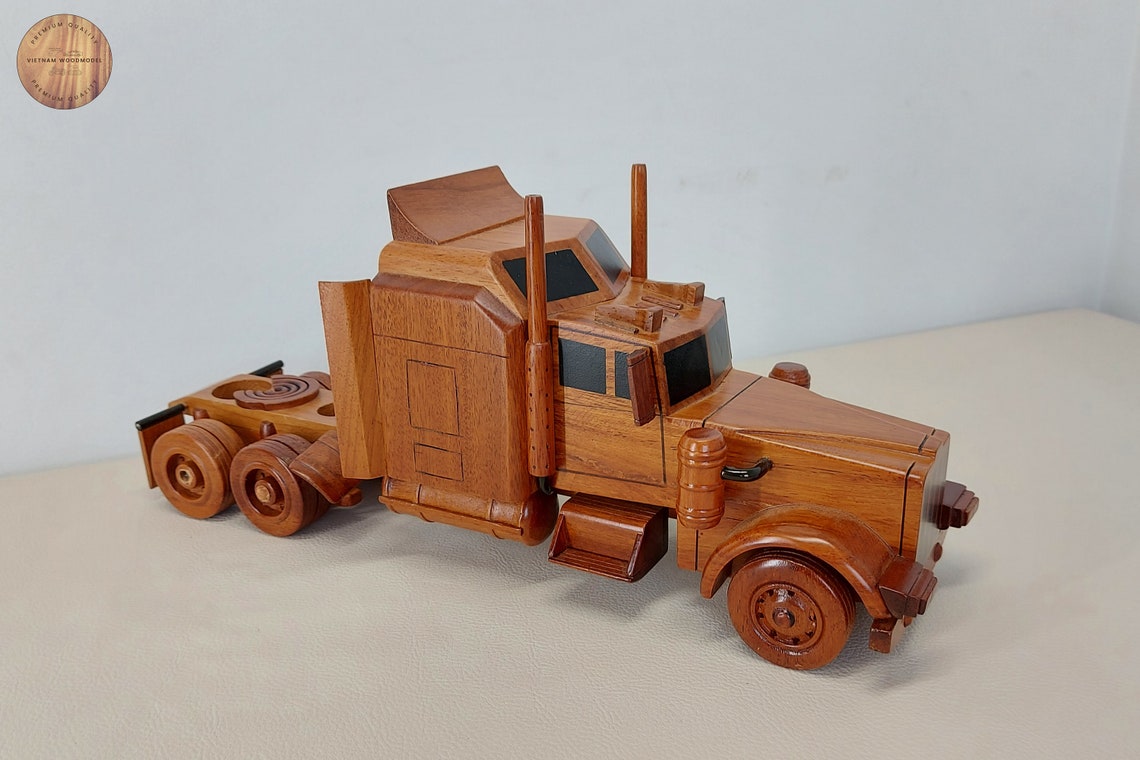 Semi Wood Model Handcrafted Wood Car Model Gift for Man - Etsy