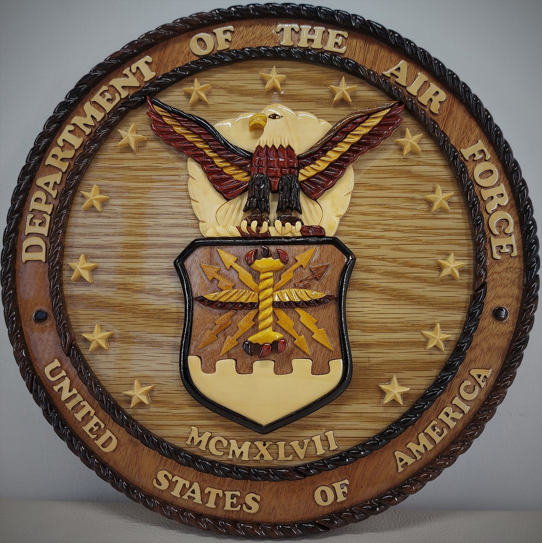 U.S Air Force Wall Plaque - Handcrafted Wooden USAF Plaque - USAF ...