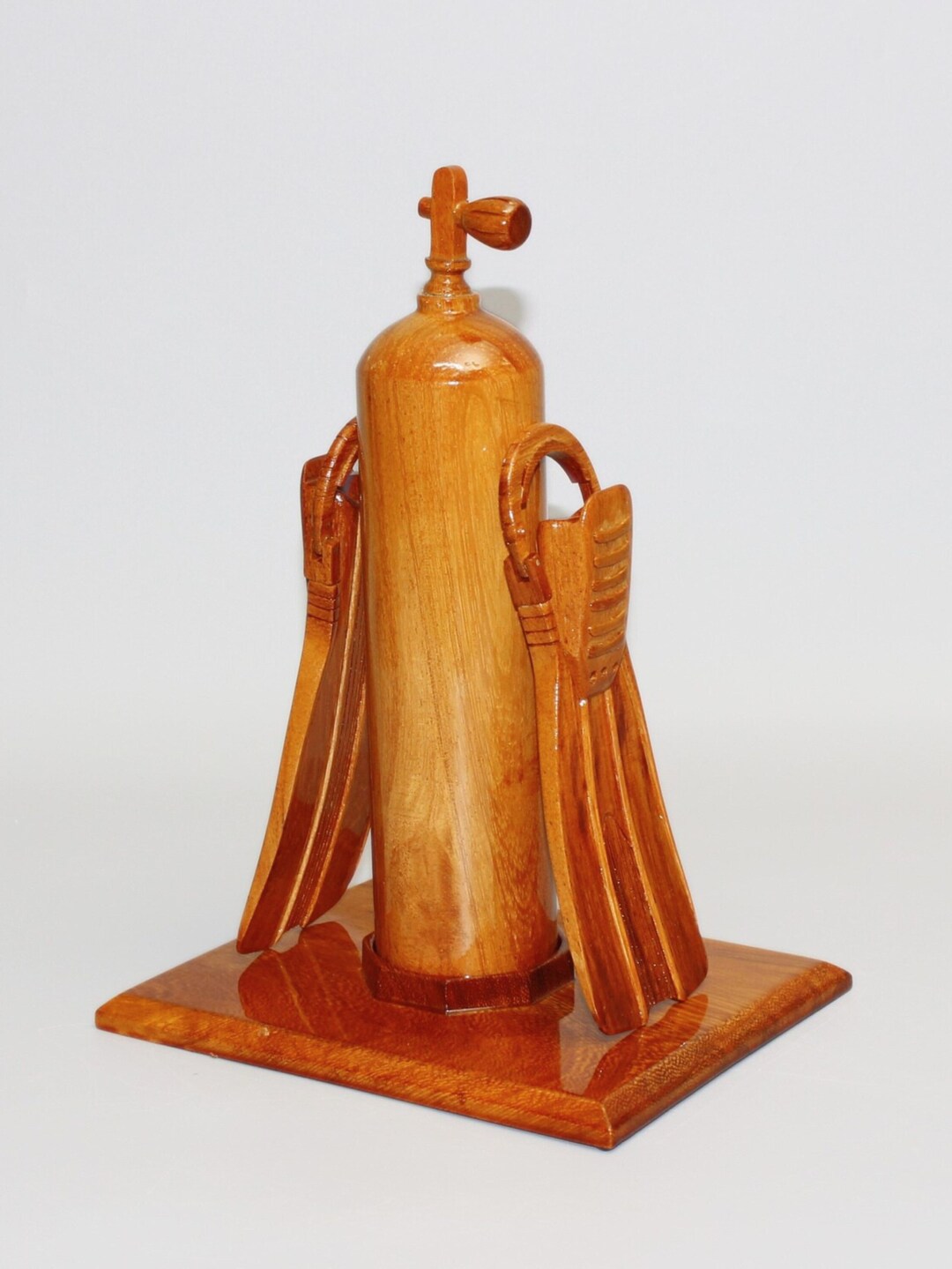 Handcrafted Mahogany Wood Scuba Diver Model Unique Gift for Diving ...