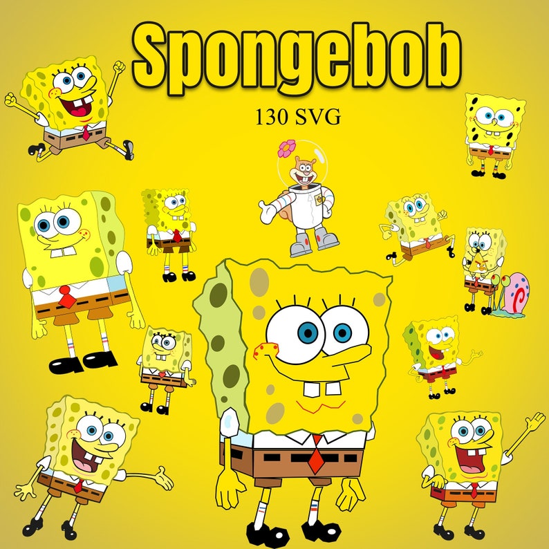 Spongebob Svg Layered Spongebob Png Spongebob Clipart Spongebob Face ...