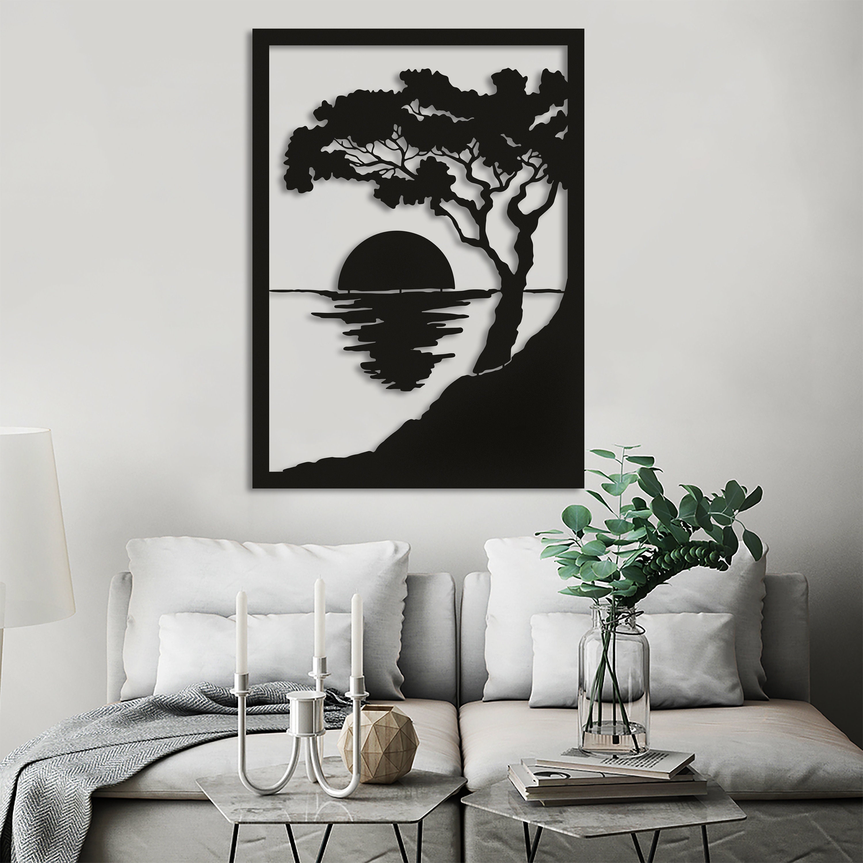 Sunset Laser Cut Dxf Pdf Eps Files Wall Sticker Engraving Etsy Finland