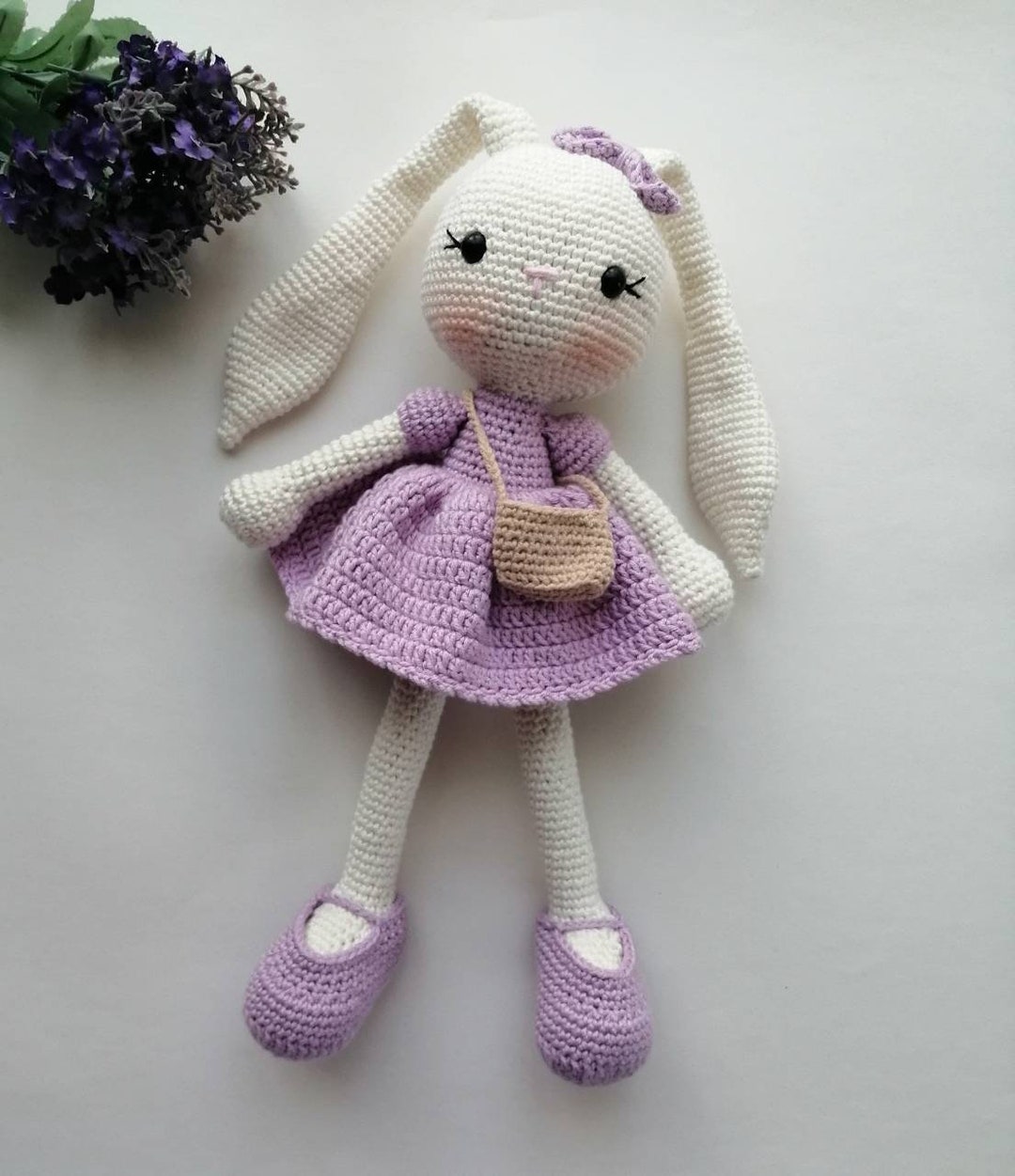 Amigurumi Bunny,knit Rabbit Toy,customized Long Ear Bunny,birthday Gift ...