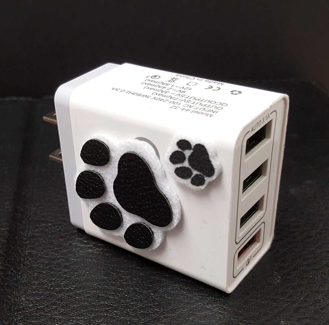 Paw Design White Cell Phone Wall Charger Adapter 4 USB Fast QC 3.0 ...