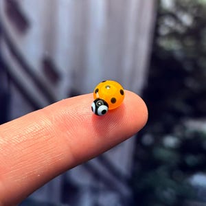 Handmade Tiny Glass Ladybug Figurine, Murano Style Cute Bug Accent ...