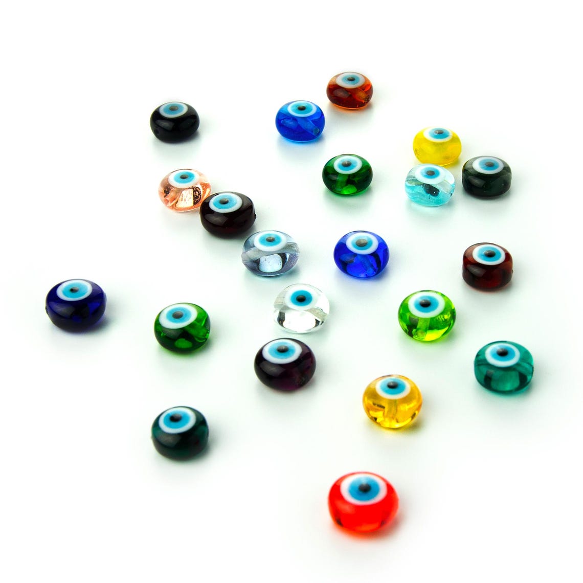 Glass Evil Eye Bead, Handmade Protective Charm, Murano Glass Beads ...