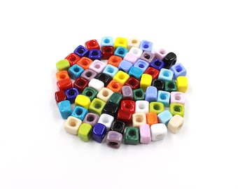 Flat Beads, Murano Glass Beads, Square Glass Beads, Thousand Flower ...