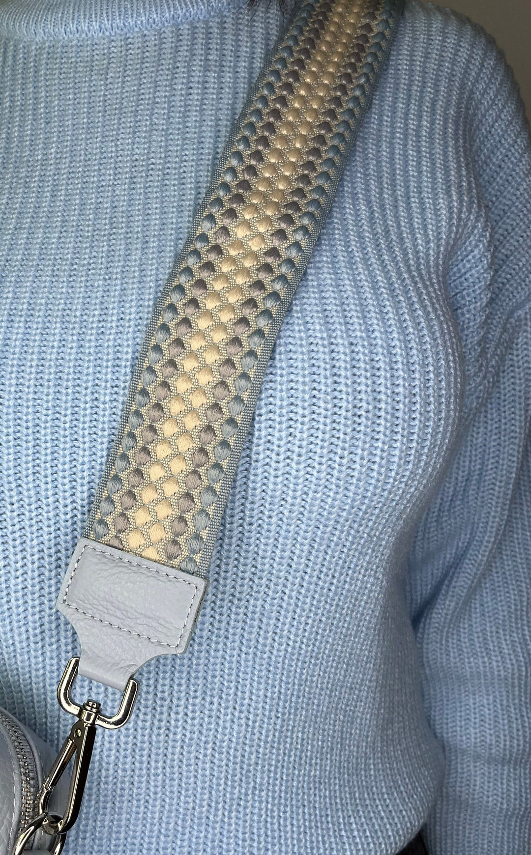 Elegant Bag Strap in Pastel Blue for Leather Bag, High-quality Strap ...