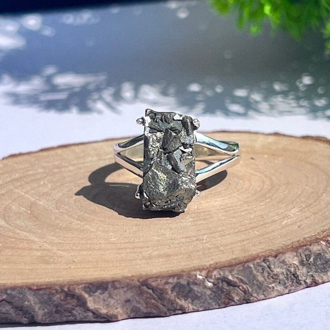 Pyrite Silver Ring, Natural Pyrite Silver Ring, Golden Pyrite Silver ...