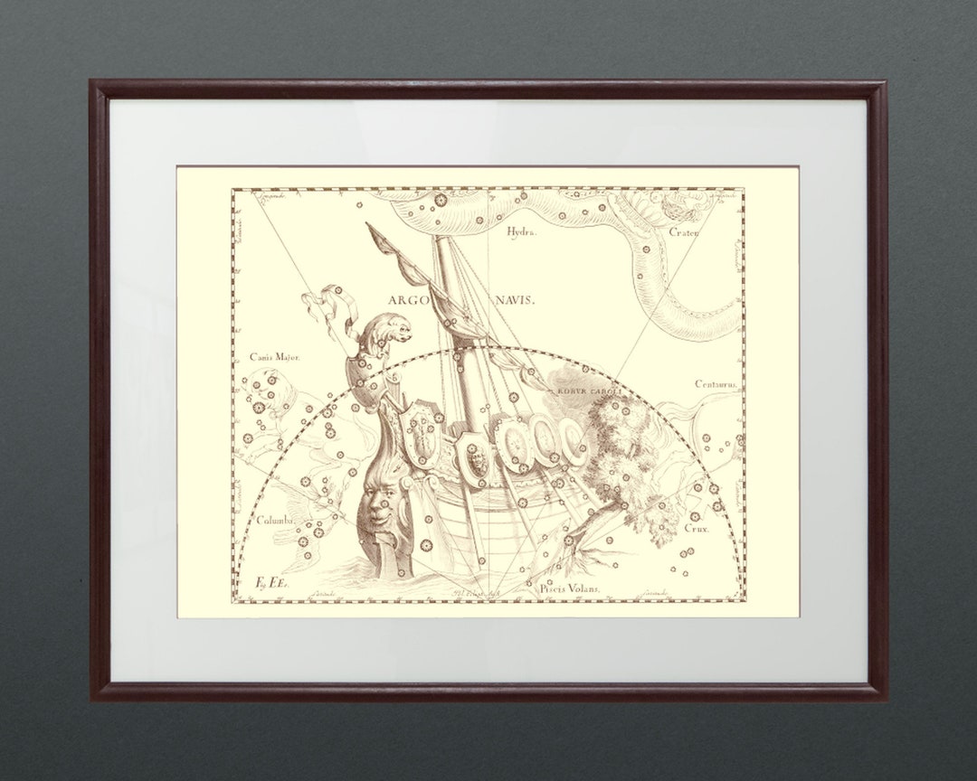 Argo Navis Star Constellation, Ship on the Sky, Beautiful Vintage Star ...