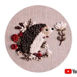 Pdf Pattern + Video Tutorial "hedgehog" 15 Cm (6 Inch) Hand Embroidery ...