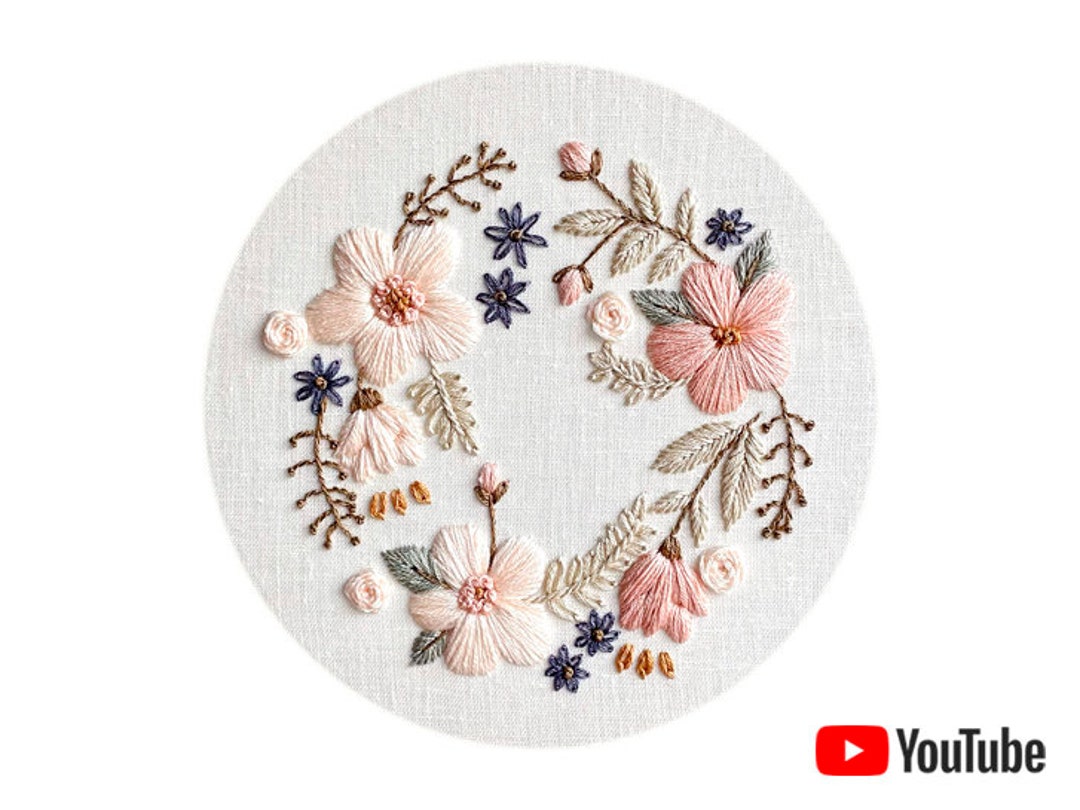 Pdf Pattern "garden Fairy" + Video Tutorial 15 Cm (6 Inch) Hand Embroidery Floral Design, for ...