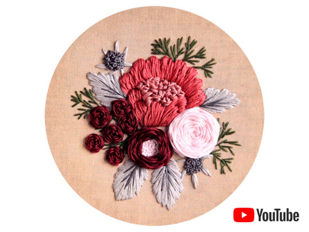 Pdf Pattern + Video Tutorial "raspberries and Thistles" 20 Cm (8 Inch ...