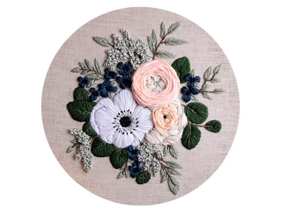 Pdf Pattern Video Tutorial anemone and Ranunculus - Etsy