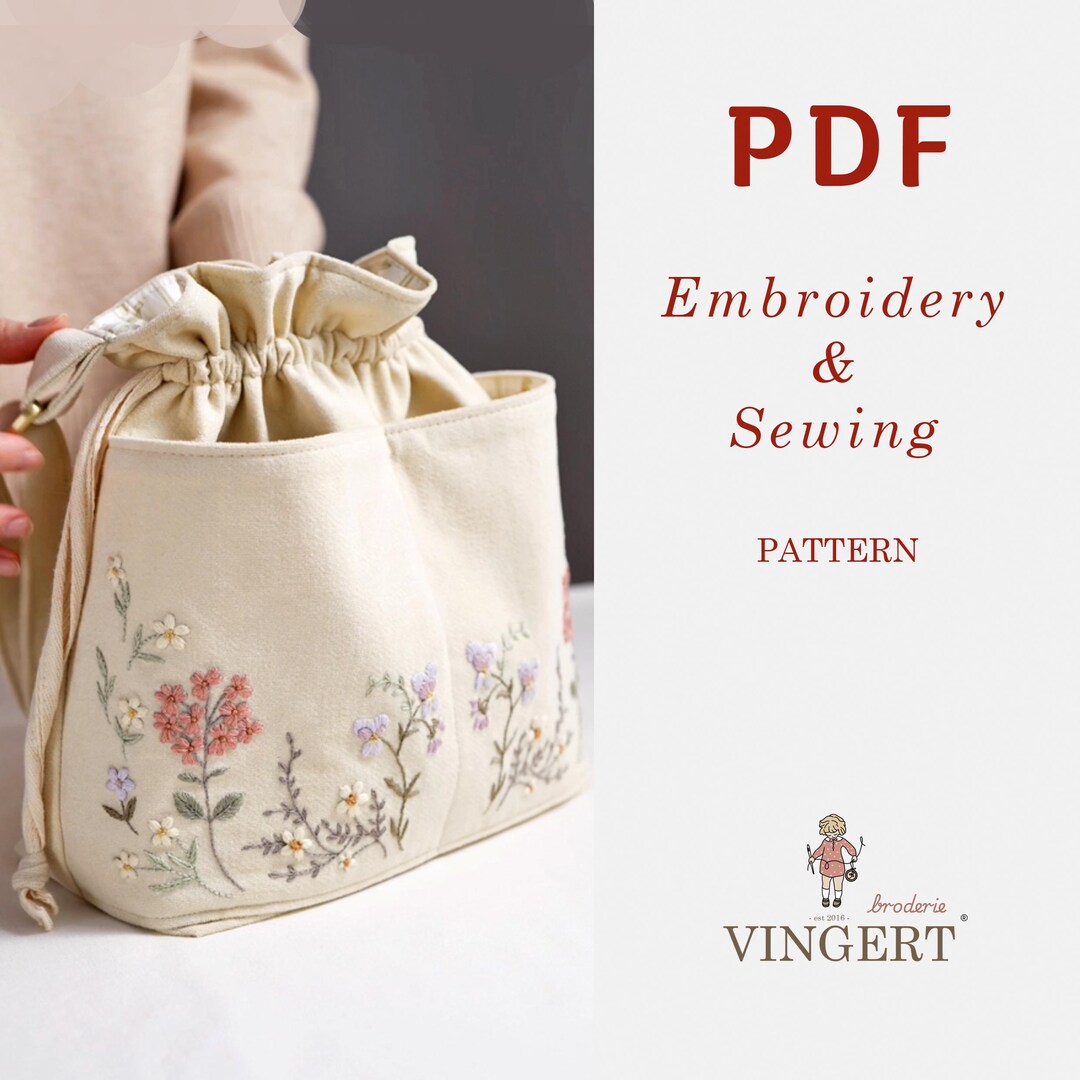 DIY velvet Umi Bag Sewing & Embroidery Video Tutorial. Guide How to ...