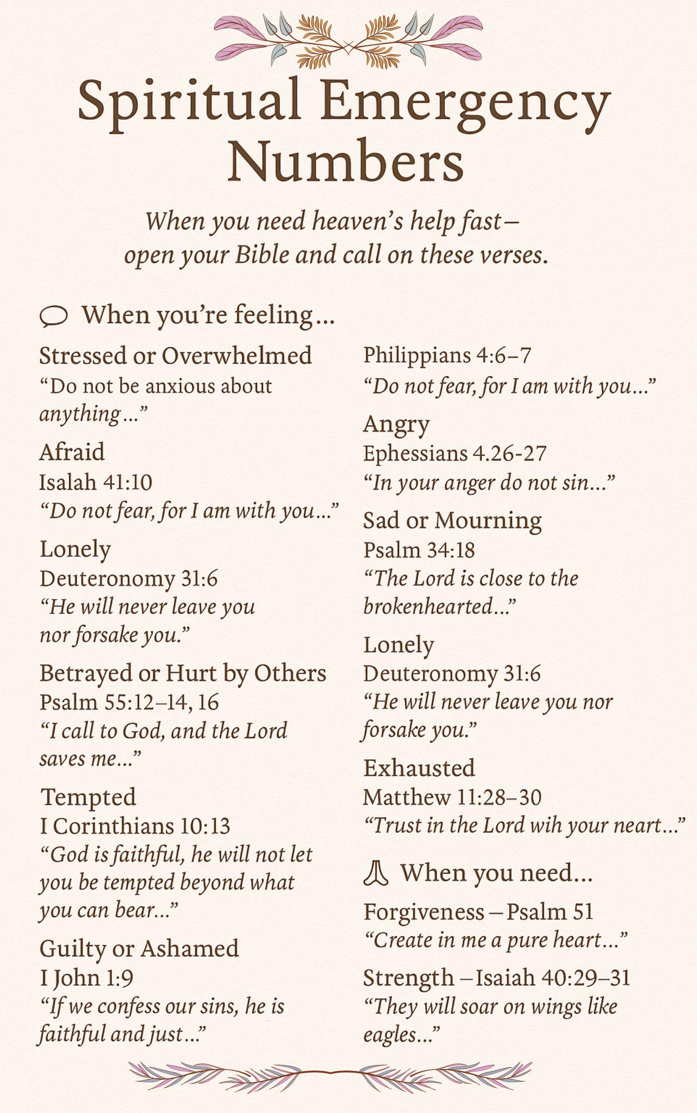 Bible Emergency Numbers - Etsy