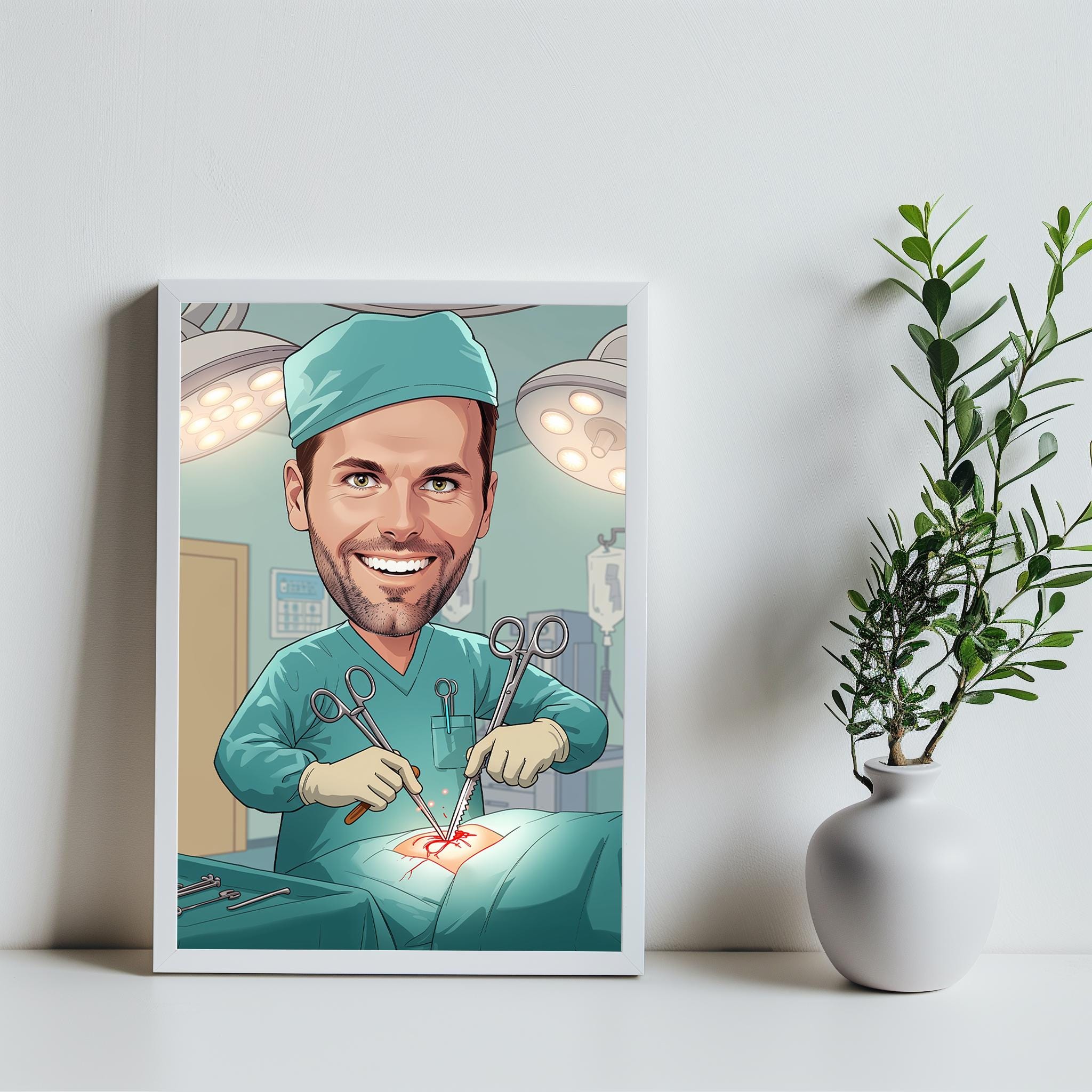 Custom Surgeon Caricature | Funny Operating Room Cartoon | Doctor ...