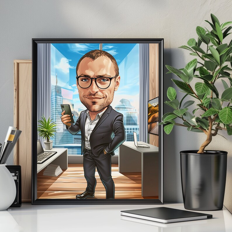 Custom Businessman Caricature Portrait - Personalized Gift for ...