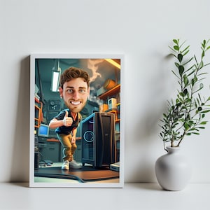 Custom IT Technician Caricature - Funny Computer Repair Cartoon ...