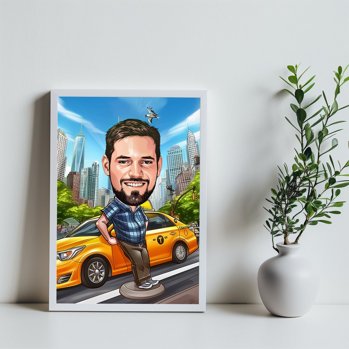 Custom Driver Caricature Portrait - Personalized Uber/taxi Driver Gift ...