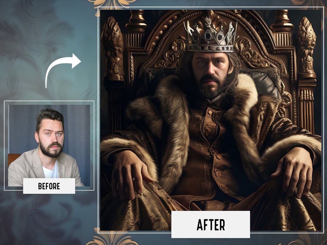 Custom Royal Portrait From Your Photo Turn Me Royal King or Queen ...
