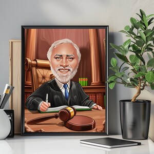 Custom Judge Caricature Portrait - From Your Photos, a Unique Gift for ...