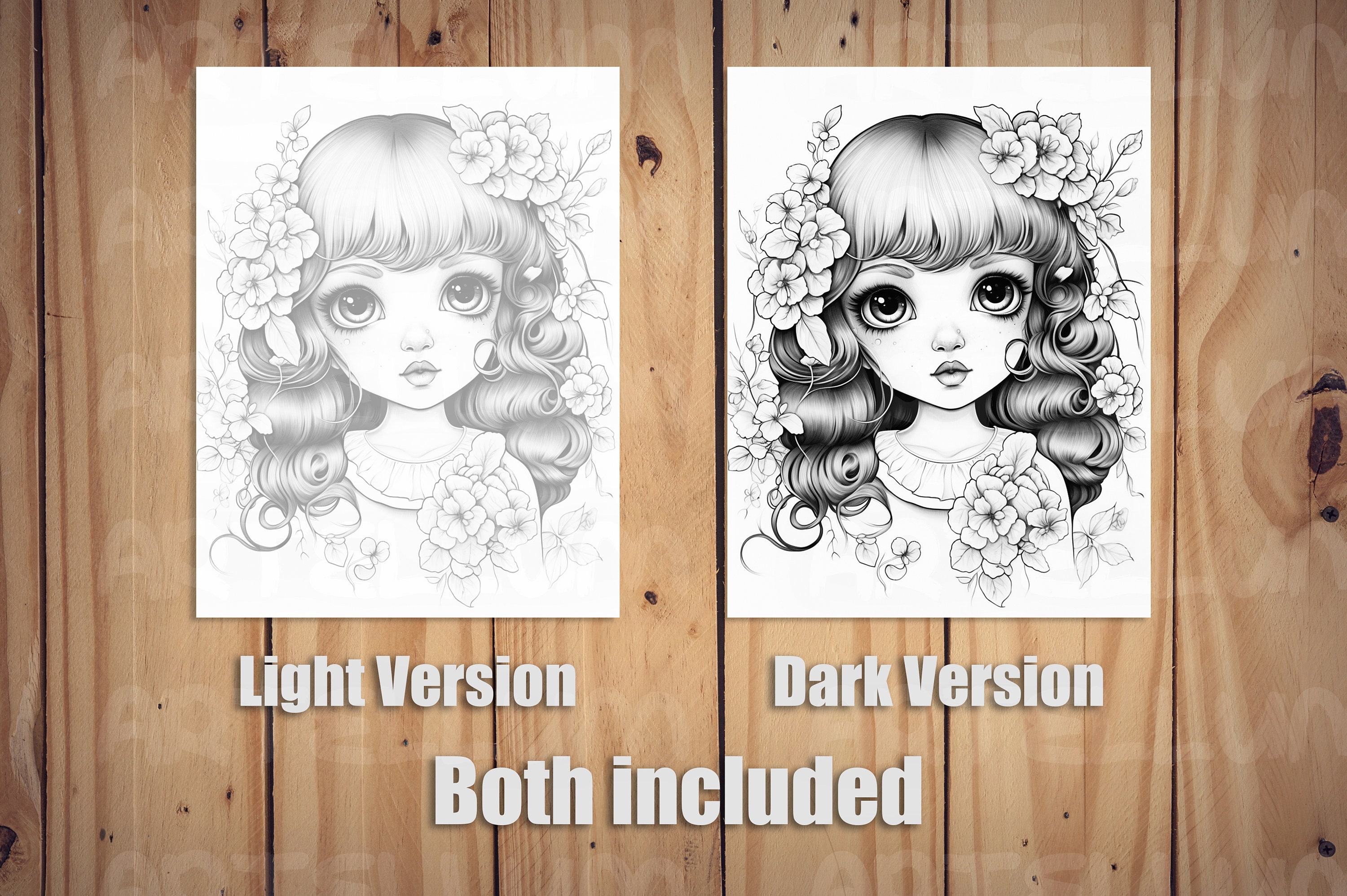 25 Cute Little Girl Vol 2 Coloring Pages : Beautiful Gnome & - Etsy