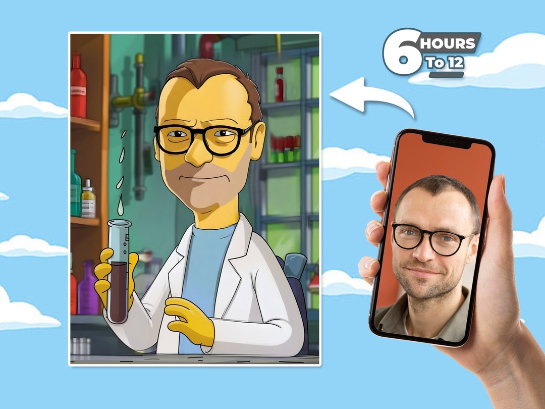 Custom Cartoon Portrait - From Your Photo to Your Favorite Show ...