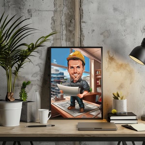 Custom Architect Caricature Portrait - From Your Photo Unique Gift for ...