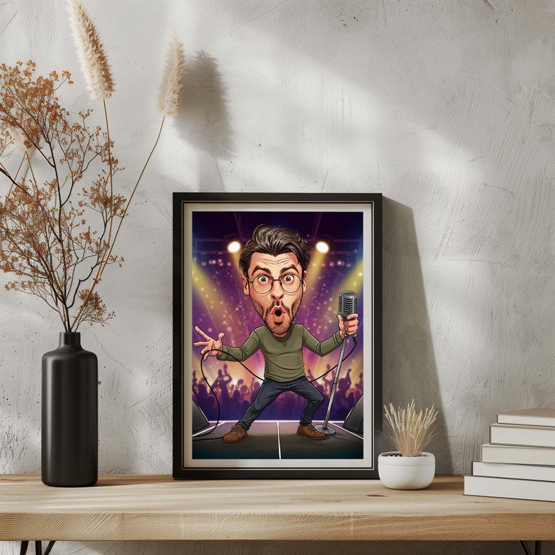 Singer Caricature, Custom Caricature, a Unique Music Gift, or a Music ...