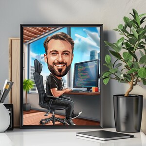 Custom Programmer Caricature Portrait - Unique Gift for Developers and ...