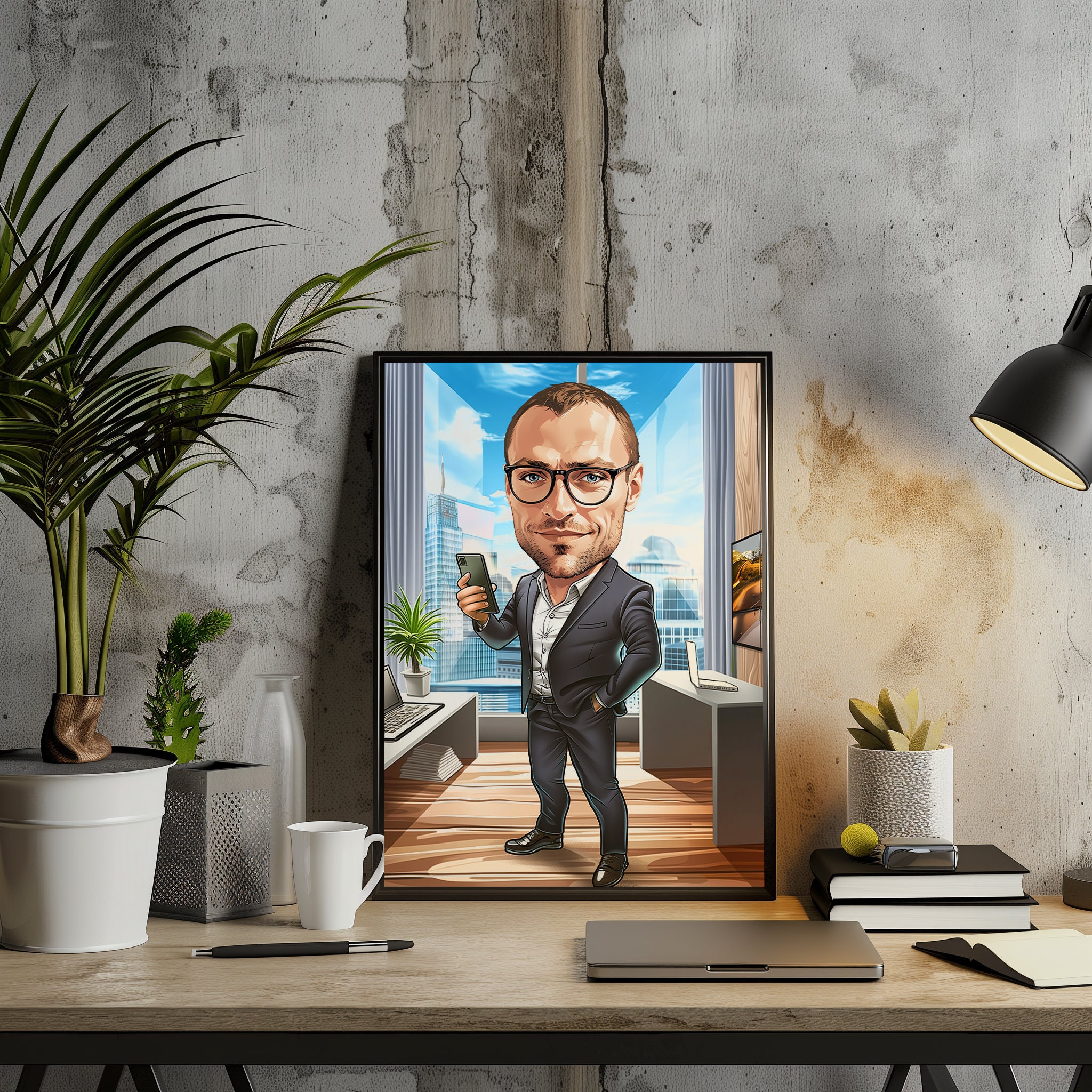 Custom Businessman Caricature Portrait - Personalized Gift for ...