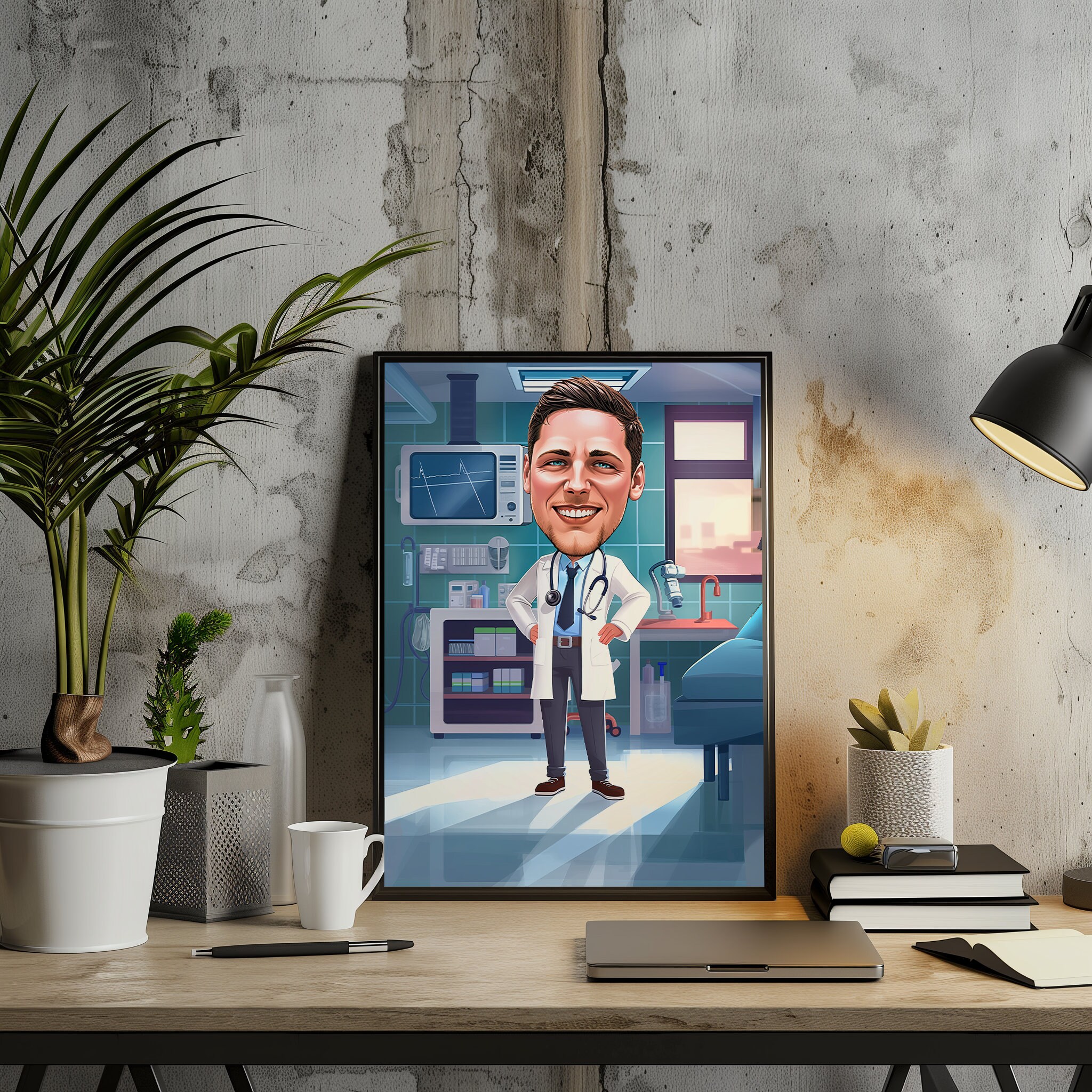 Custom Doctor Caricature Portrait - From Your Photos, a Unique Gift for ...