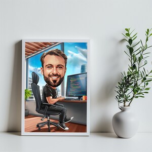 Custom Programmer Caricature Portrait - Unique Gift for Developers and ...