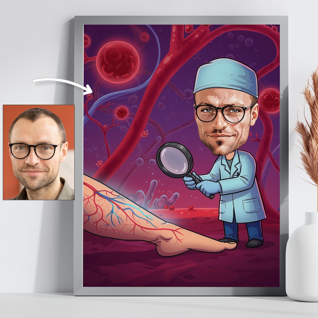 Custom Medical Caricature • Funny Doctor Cartoon Art • Pathologist Gift ...