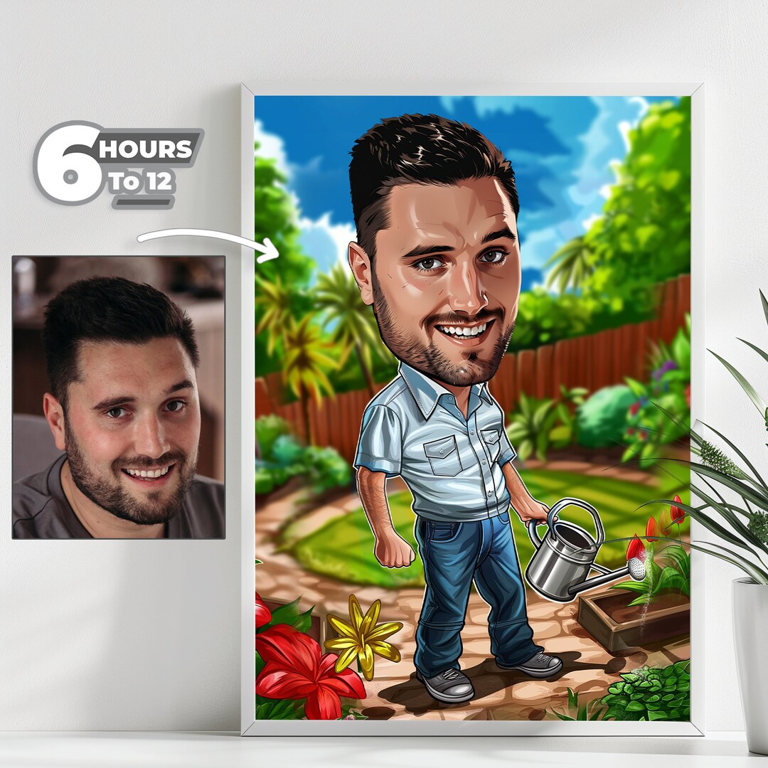 Custom Farmer Caricature Portrait - Unique Gift for Farmers, Cartoon ...