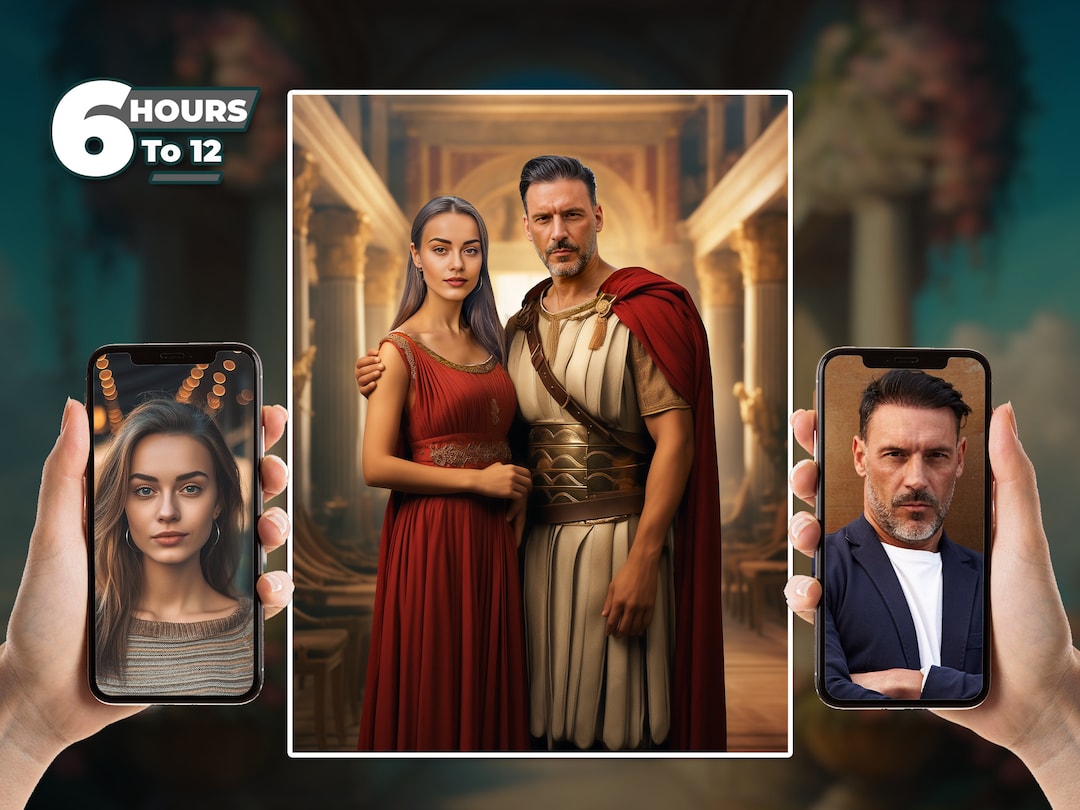 Custom Roman Era Couple Portrait From Your Photo - Timeless Love in ...