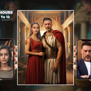 Custom Roman Era Couple Portrait From Your Photo - Timeless Love in ...